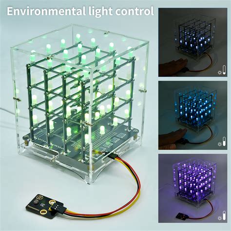 Keyestudio 4x4x4 Rgb Led Cube Electronic Kit For Arduino Starter Kit