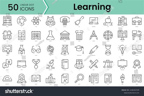 Set Learning Icons Line Art Style Stock Vector Royalty Free Shutterstock