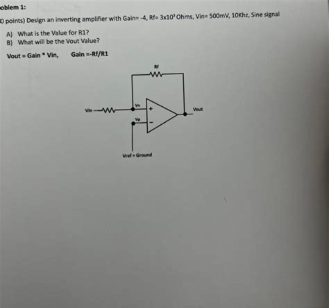 solved oblem 1 0 points design an inverting amplifier with
