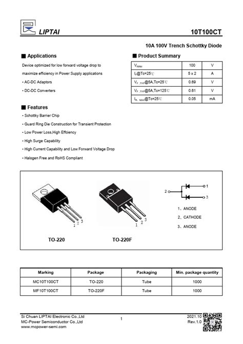 Mf10t100ct Datasheet Liptai