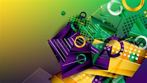 Abstract Background Overlapping Circles Rectangles And Triangles