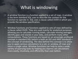 SQL Windowing PPT