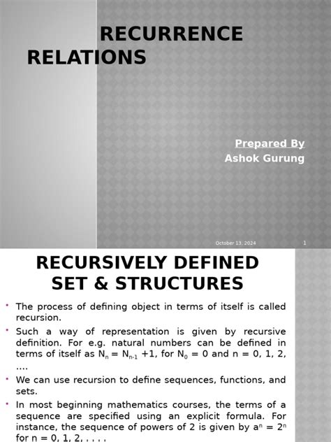 Recurrence Relations Pdf Recursion Teaching Methods And Materials