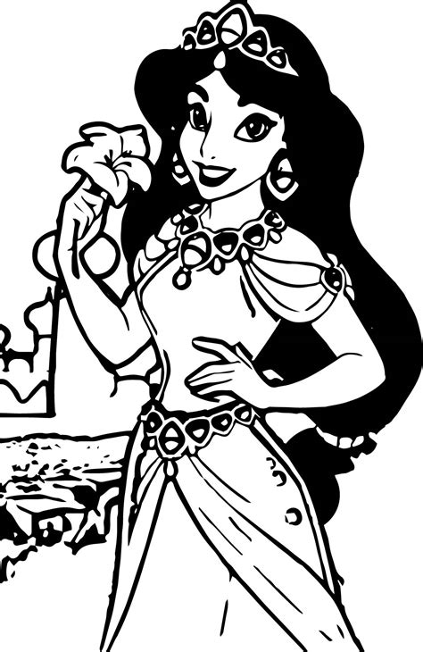 Walt Disney Princess Jasmine Coloring Page Netart Princess Coloring