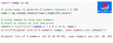 A Simple Example Of Numpy Random Function And Lambda Generate A List