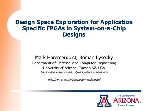 Ppt Design Space Exploration For Application Specific Fpgas In System On A Chip Designs