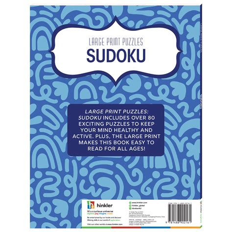 Large Print Puzzles Sudoku Ed Puzzle Books Books Adult Hinkler