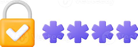 3d Password Field With Padlock 35715220 Png