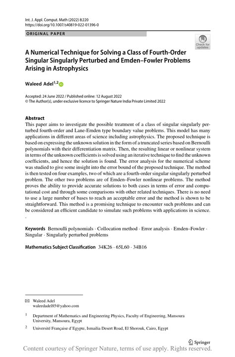 A Novel Numerical Technique With Error Analysis For Solving A Class Of Fourth Order Singular