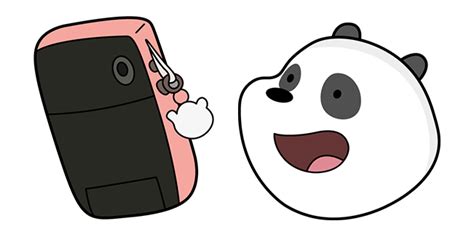 We Bare Bears Panda Bear And Phone Cursor Sweezy Cursors