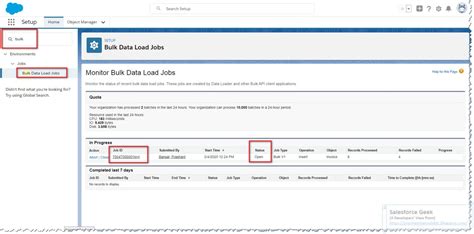salesforce bulk api getting job status