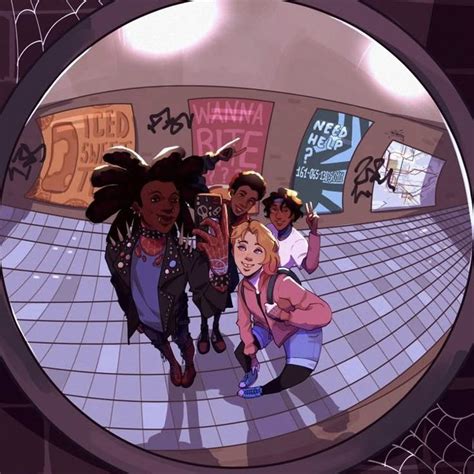 Gwen Stacy Miles Morales Hobie Brown The Gang Marvel Spiderman Art Spiderman Art Spiderman