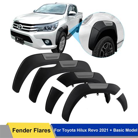 도요타용 펜더 플레어 휠 아치 가드 픽업 트럭용 매트 블랙 머드 가드 도요타 Hilux Revo Sr5 Sr 2021