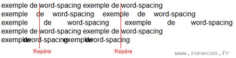 word spacing css exemple de code zone css