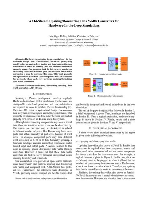 Axi4 Stream Upsizing Downsizing Data Width Converters For Hardware In