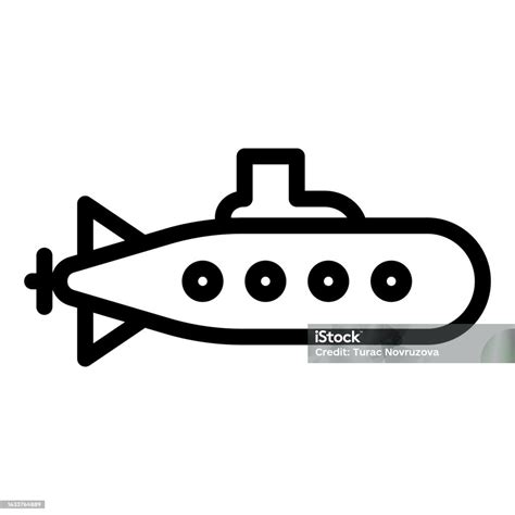 잠수함 라인 아이콘입니다 군용 잠수함 수중 목욕탕 기호 흰색 배경에 윤곽선 스타일 픽토그램 전쟁 기호 모바일 개념 웹 디자인입니다 벡터 그래픽 검은색에 대한 스톡 벡터 아트