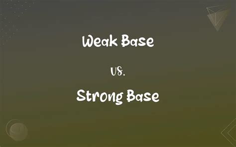 Weak Base Vs Strong Base Whats The Difference