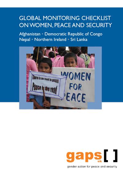 Global Monitoring Checklist On Women Peace And Security Afghanistan Democratic Republic Of