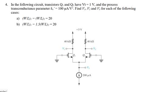 solved in the following circuit transistors q 1 and q 2