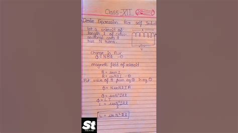 Self Inductance Derivation Class 12 Physics Emi Youtube