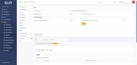 How To Setup GLPI API TICGAL
