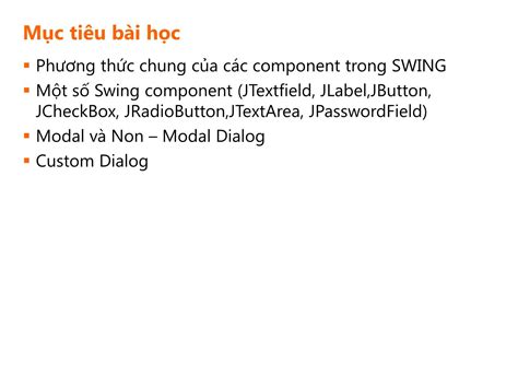 Bài Giảng Lập Trình Java 3 Bài 2 Các Thành Phần Gui Cơ Bản