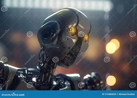 Automated Manufacturing With Ai Powered Robots In A Factory Stock Illustration Illustration Of