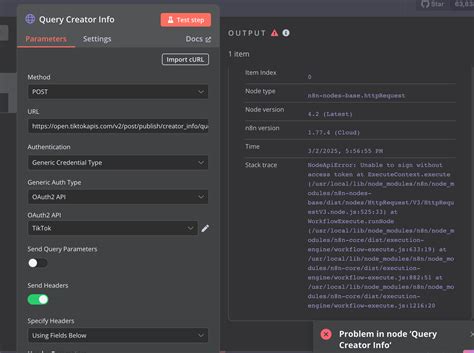 Error While Trying To Access Tiktok Api Oauth2 Credential Questions