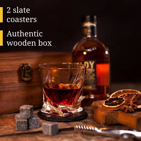 Whiskey Glass Set Of 2 Bourbon Whiskey Stones T Set Twist Scotch