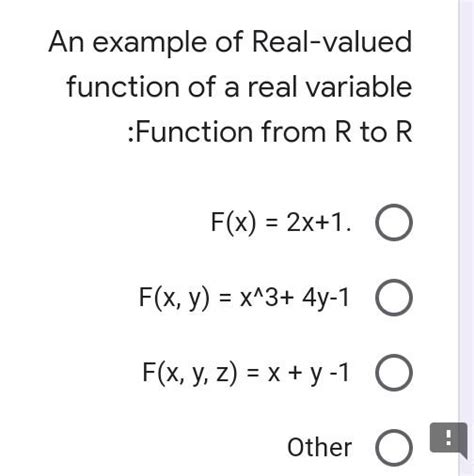 solved an example of real valued function of a real variable