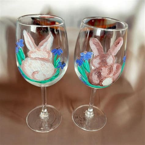 Easter Wine Glass Etsy