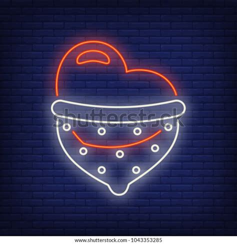 Safe Sex Neon Sign Heart Dotted Stock Vector Royalty Free 1043353285