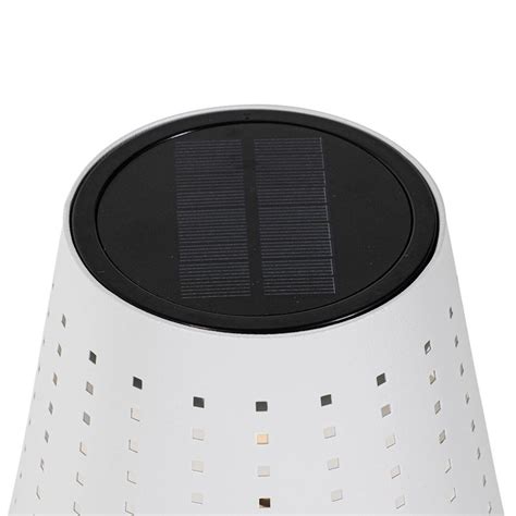 Външна настолна лампа бяла с Led 3 степенна димируема акумулаторна и слънчева Ferre