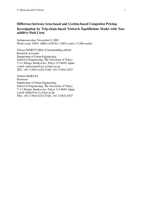 Pdf Difference Between Area Based And Cordon Based Congestion Pricing Investigation By Trip