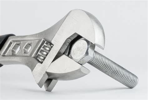 Wrench Adjusting Bolt And Nut On A White Background Stock Image Image