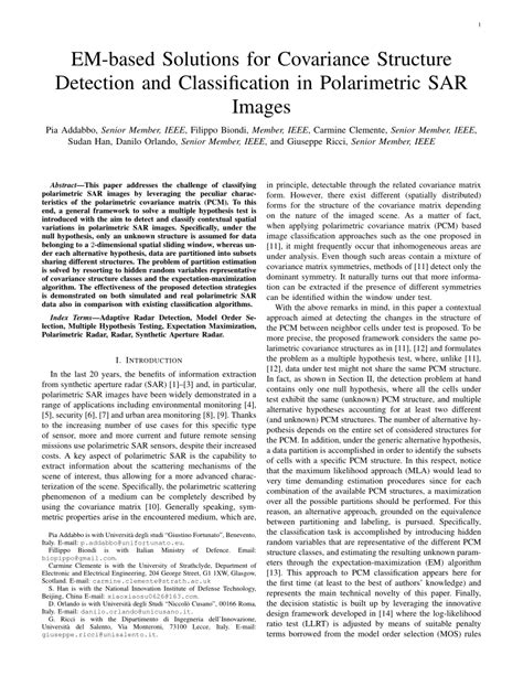pdf em based solutions for covariance structure detection and classification in polarimetric