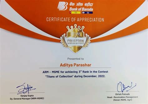 Aditya Parashar On Linkedin Appreciation Hardworkpaysoff Banking 14 Comments