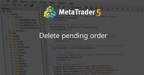 Mql5コードベースの中のmetatrader 4の「metaquotes」によるスクリプト「delete Pending Order」の無料