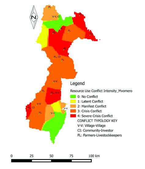 Spatial Distribution Of Natural Resource Use Conflict Types In The Download Scientific Diagram