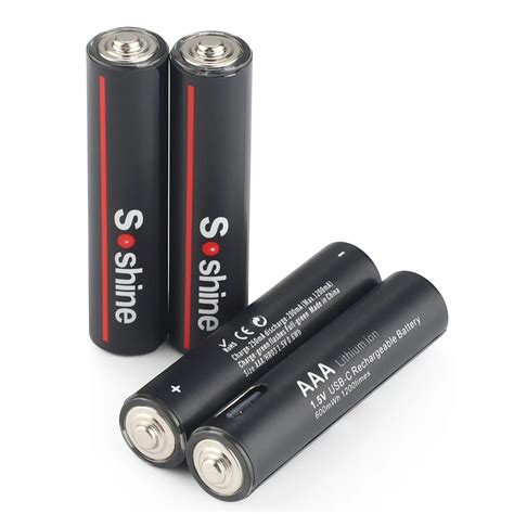 Usb Type C Rechargeable Aaa Li Ion Battery 1 5v 600mwh Buy 1 5v Aaa Rechargeable Battery Usb