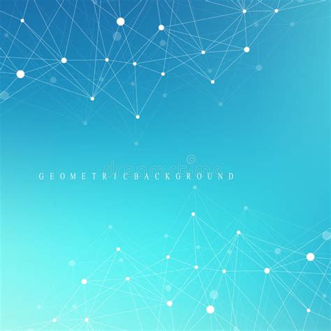 Geometric Abstract Background With Connected Line And Dots Graphic Background For Your Design