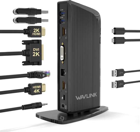 Amazon Com WAVLINK USB C Docking Station K Dual Display Universal Docking Station With W PD