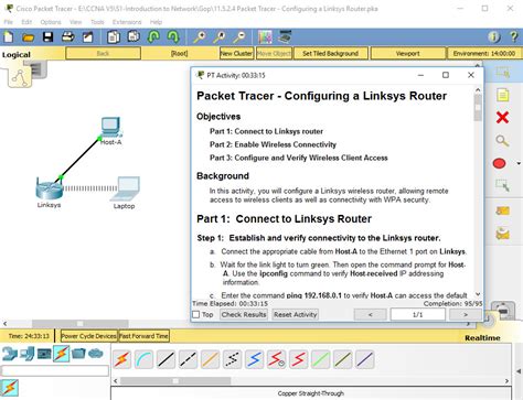 11 5 2 4 Packet Tracer Configuring A Linksys Router Instructions Answers