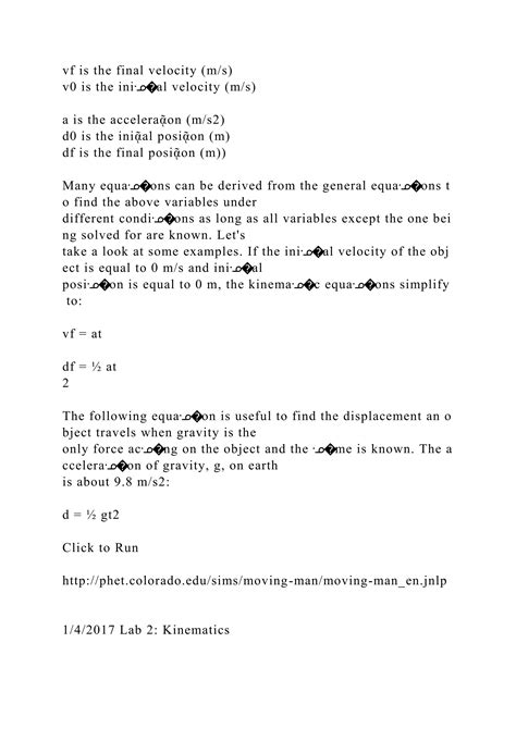 Lab 2Lab 2 Kinematics Pdf142017 Lab 2 Kinematicsh Docx