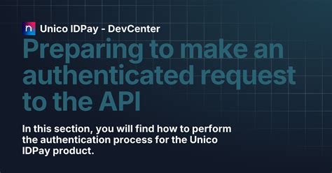 Preparing To Make An Authenticated Request To The Api Unico Idpay