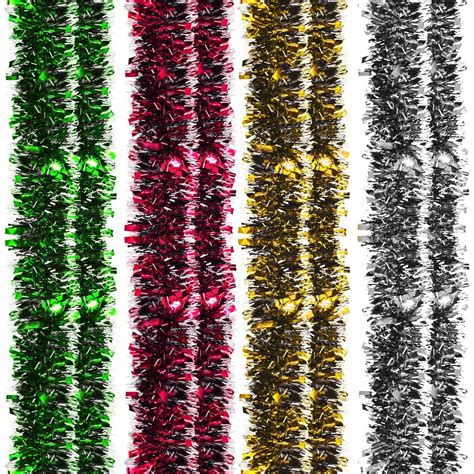Комплект 4 броя коледни гирлянди 8м Златист Сребрист Червен Зелен Emag Bg