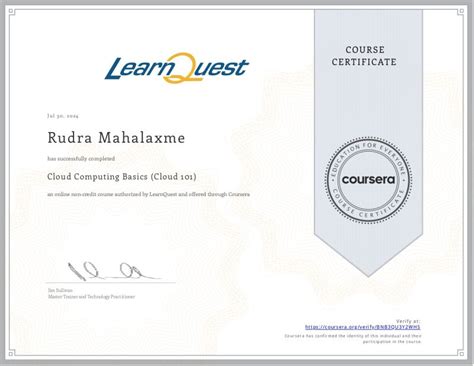 Rudra Mahalaxme On Linkedin Coursera Learnquest Cloudcomputing
