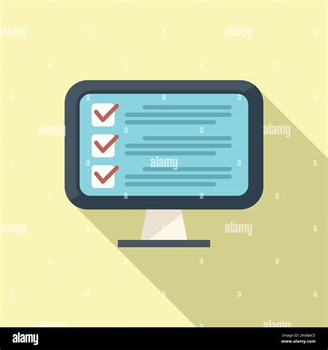 Monitor Task Icon Flat Vector Business Clock Control School Stock Vector Image And Art Alamy