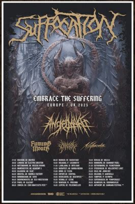 Suffocation Angelmaker Fuming Mouth Tour 2025 Ltd Ed Rare Poster Death