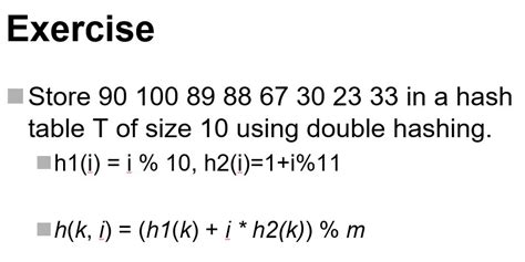 solved store 90100898867302333 in a hash table t of size 10
